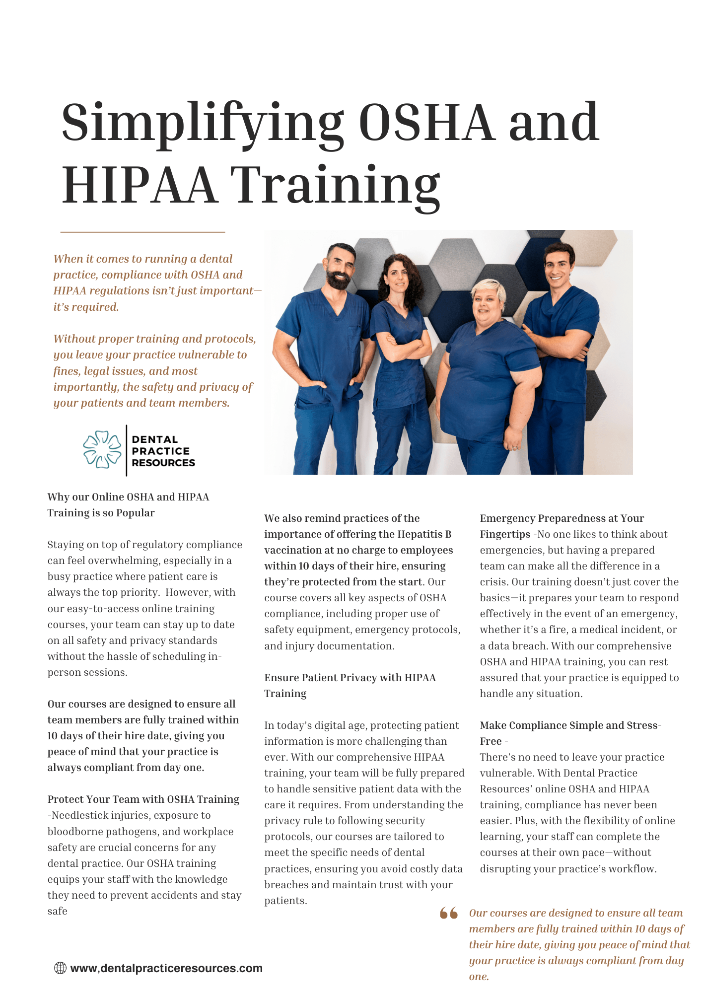 Simplifying OSHA and HIPAA Training – Dental Practice Resources