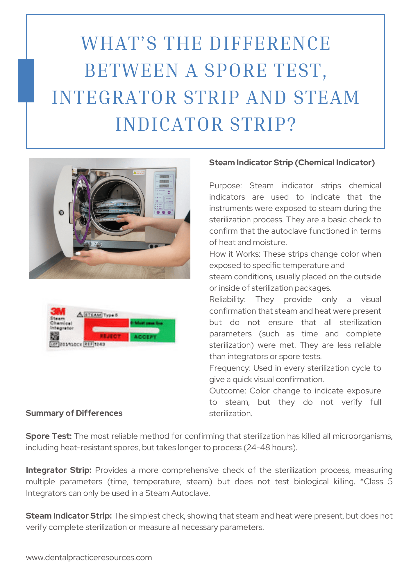 What’s the difference between a spore test, integrator strip and steam ...