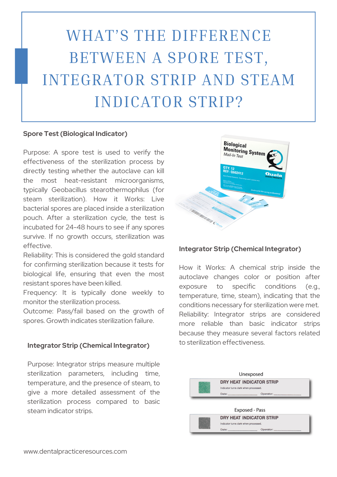 What’s the difference between a spore test, integrator strip and steam ...